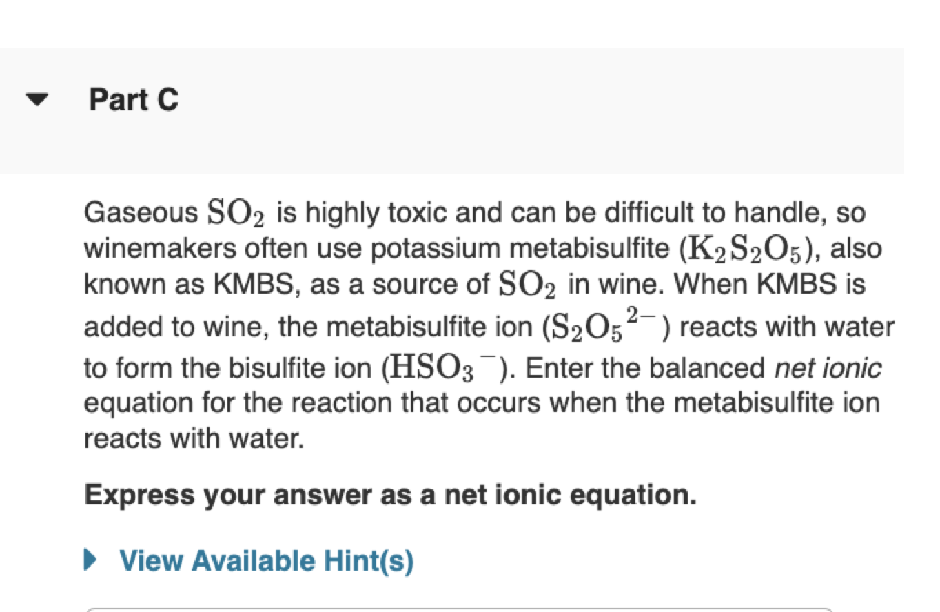 Solved A 235-L barrel of white wine has an initial free SO2 | Chegg.com