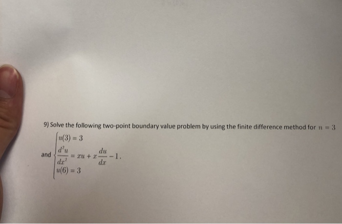 Solved 9) Solve the following two-point boundary value | Chegg.com