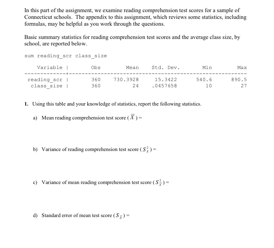 Solved In this part of the assignment, we examine reading | Chegg.com