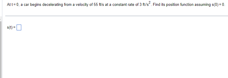 Solved At t=0, a car begins decelerating from a velocity of | Chegg.com