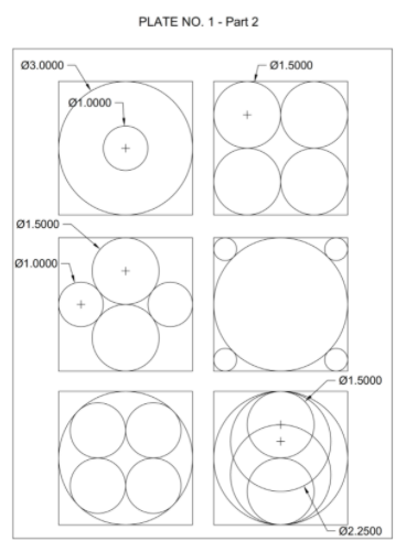 Solved draw the following circles using autocad and submit | Chegg.com