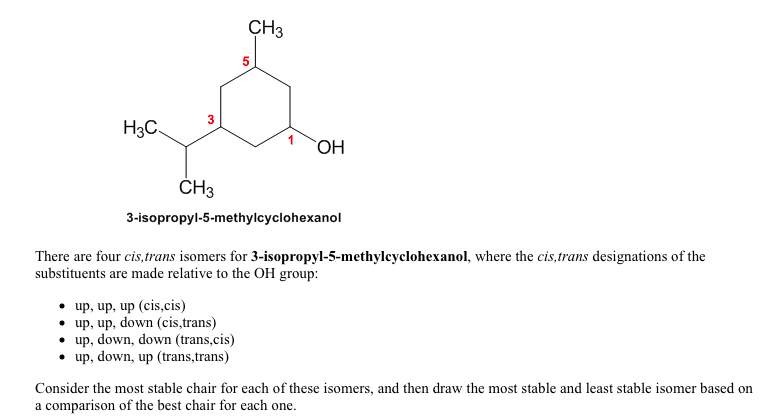 Solved CH3 H3C CH3 3-isopropyl-5-methylcyclohexanol There | Chegg.com