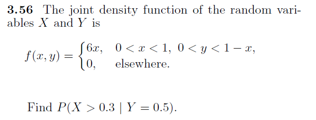 Solved 3.56 The joint density function of the random vari- | Chegg.com