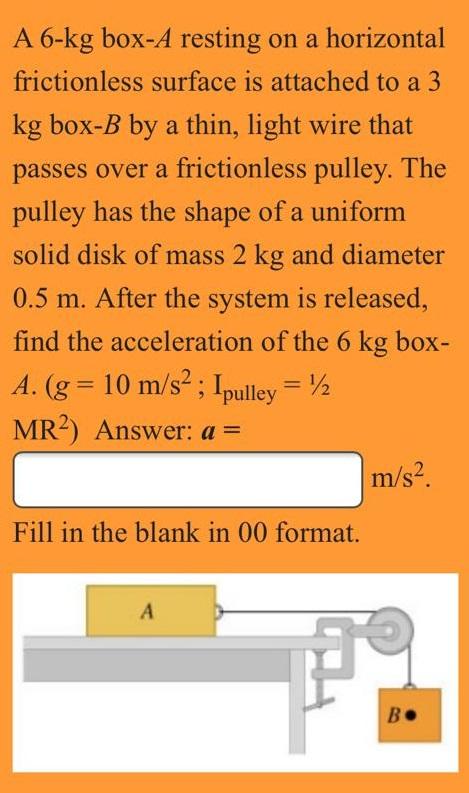 Solved A 6-kg box-A resting on a horizontal frictionless | Chegg.com
