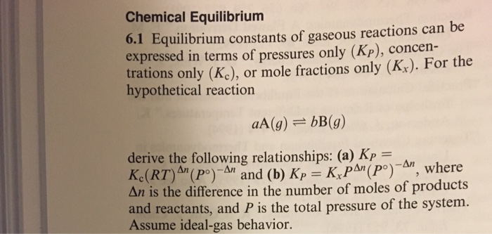 Solved Chemical Equilibrium 6.1 Equilibrium constants of | Chegg.com