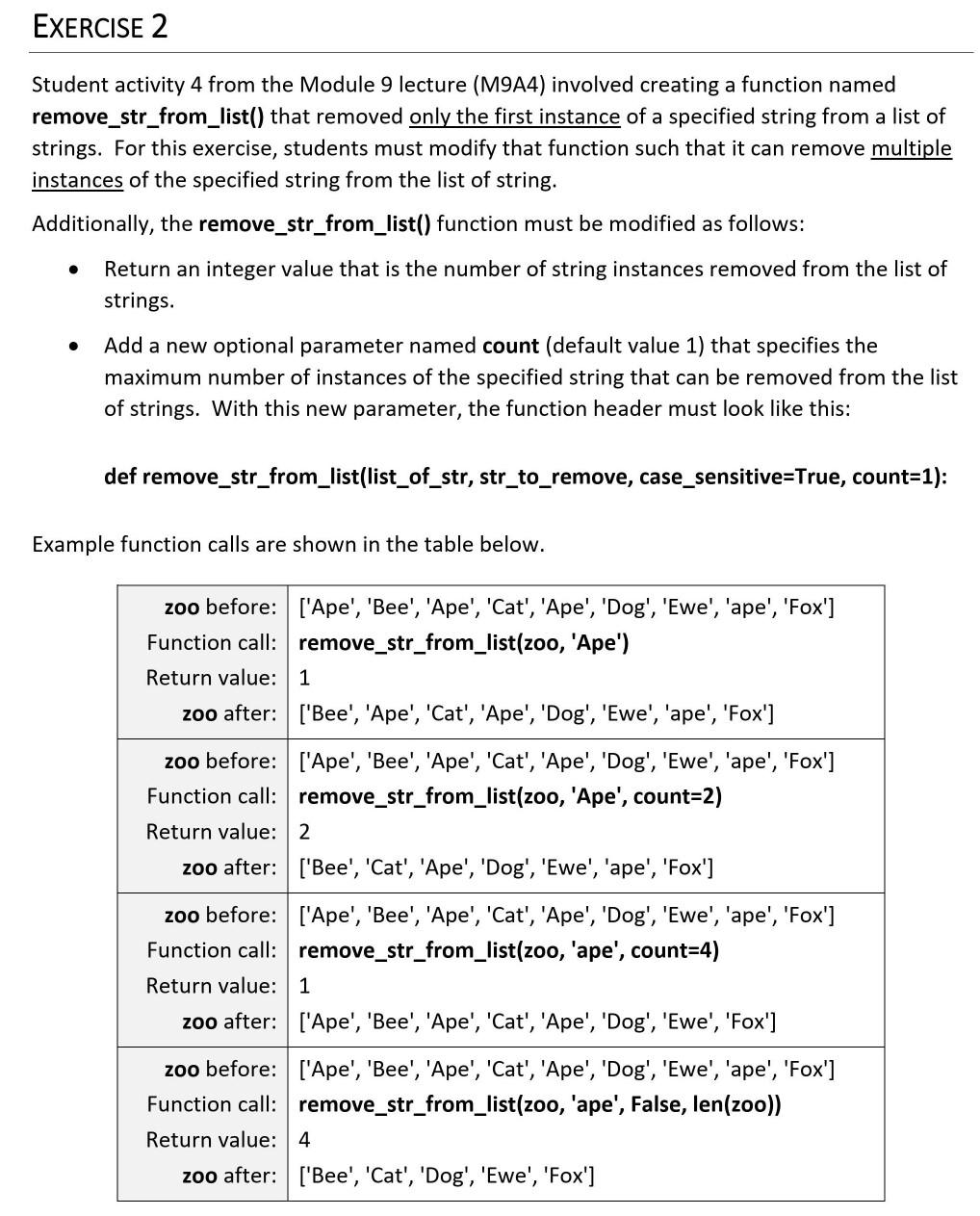 Solved Student activity 4 from the Module 9 lecture (M9A4) | Chegg.com