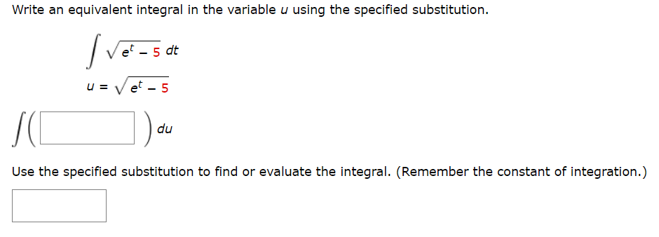 Solved Write an equivalent integral in the variable \\( u | Chegg.com