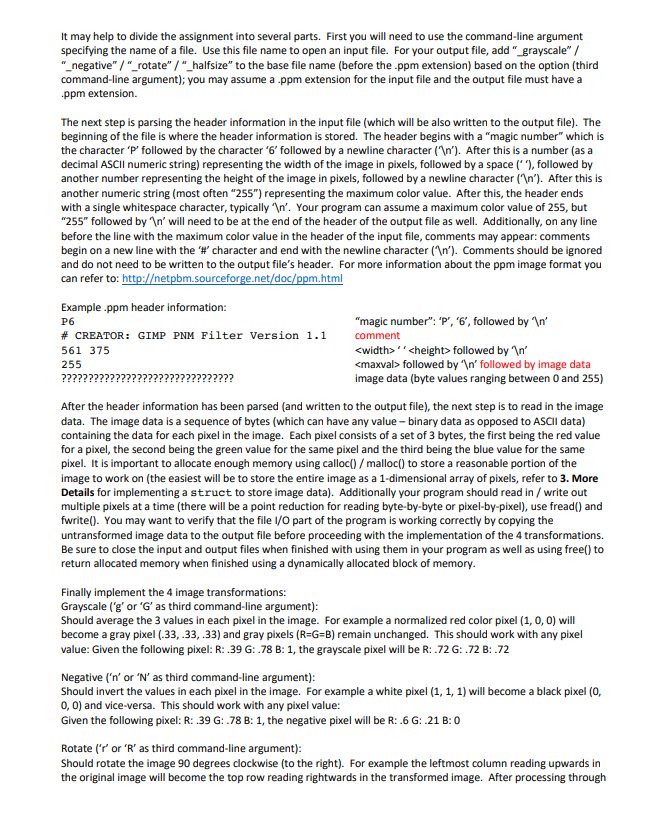 2. More Assignment Specifics This program will read | Chegg.com