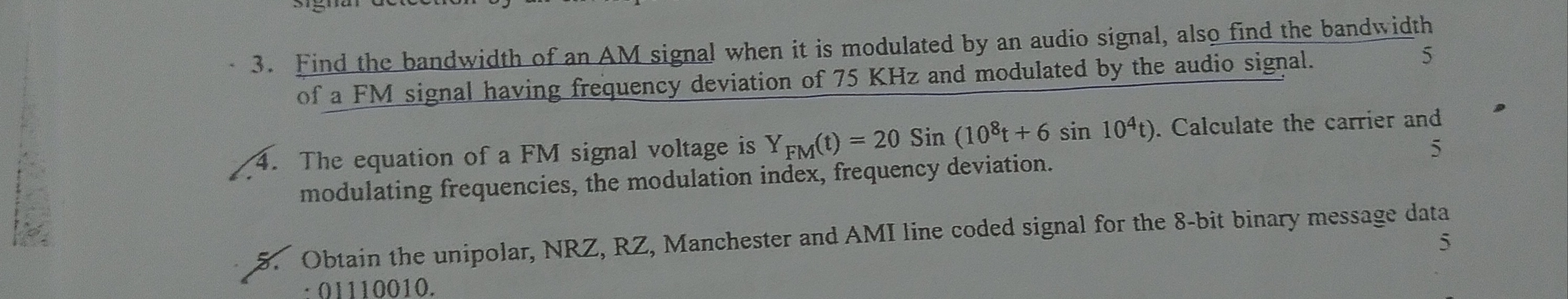 Solved Find The Bandwidth Of An Am Signal When It Is