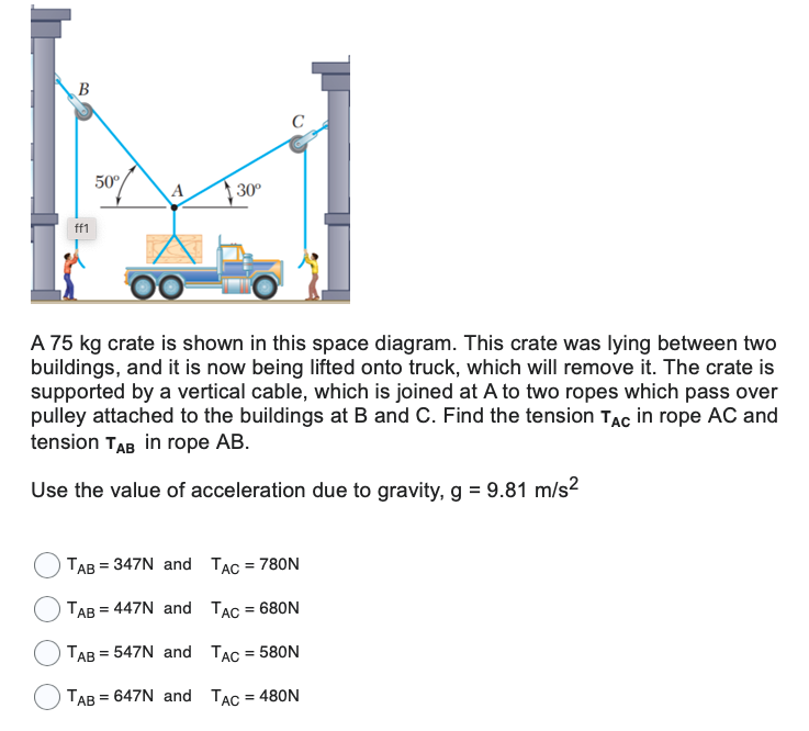 Solved A 75 kg crate is shown in this space diagram. This | Chegg.com Solved A 75 kg crate is shown in this space diagram. This | Chegg.com