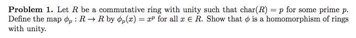 Solved a Problem 1. Let R be a commutative ring with unity | Chegg.com