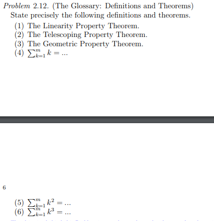 Solved Problem 2.12. (The Glossary: Definitions and | Chegg.com