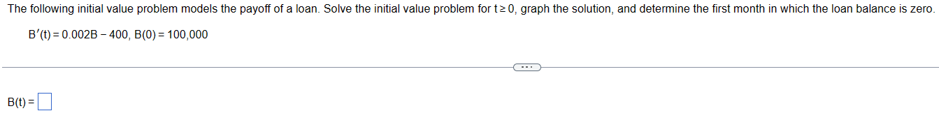 Solved The following initial value problem models the payoff | Chegg.com