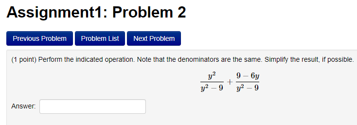 Solved Assignment1: Problem 2 Previous Problem Problem List | Chegg.com