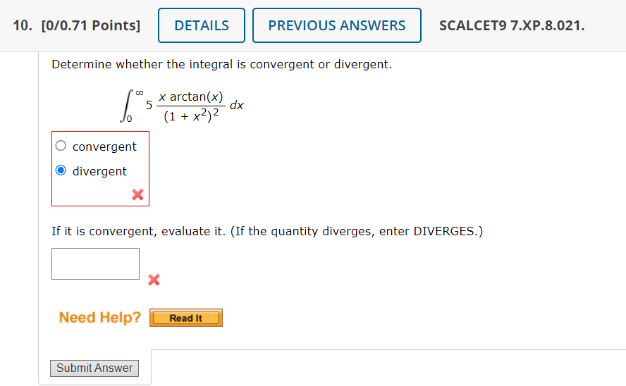 Solved Determine whether the integral is convergent or | Chegg.com