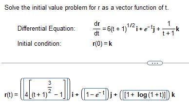 Solved Solve the initial value problem for r as a vector | Chegg.com
