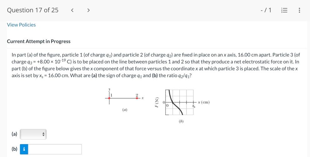 Solved In part (a) of the figure, particle 1 (of charge q1 ) | Chegg.com