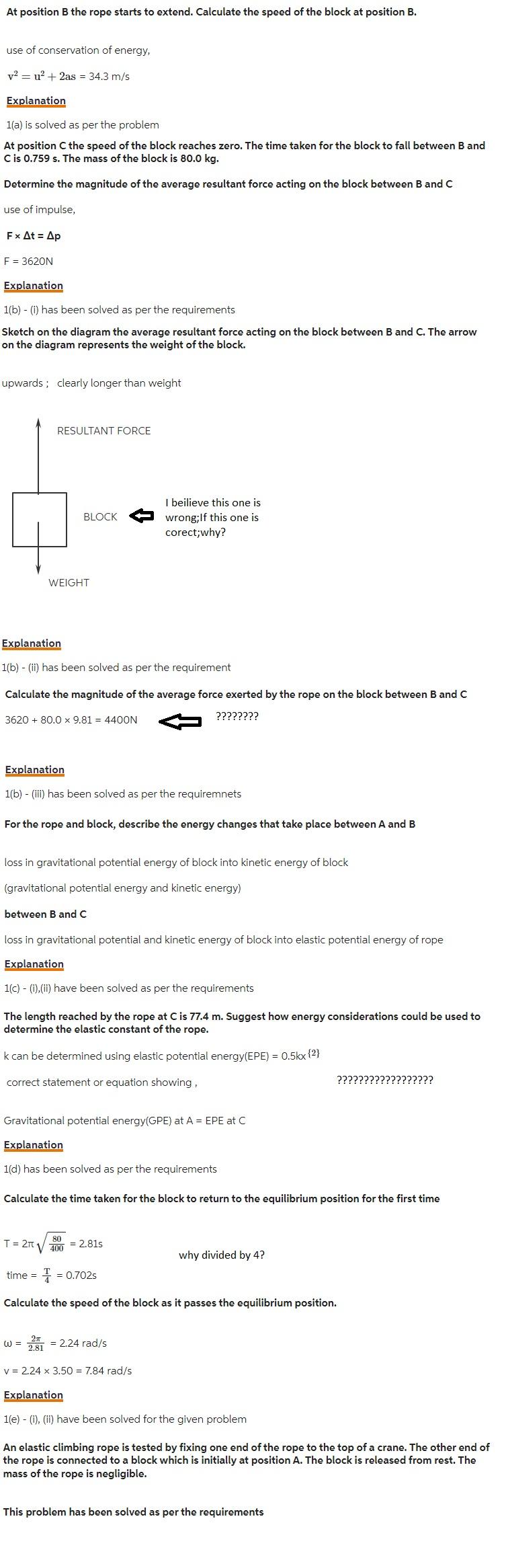 Solved 1. An elastic climbing rope is tested by fixing one | Chegg.com