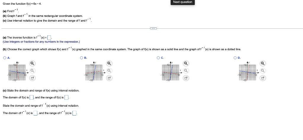 Solved Given the function f(x) = 6x-4. Next question (a) | Chegg.com