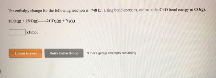 Solved The enthalpy change for the following reaction is | Chegg.com