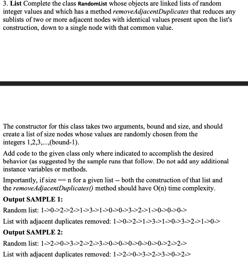 Solved INTRO JAVA CODING: ********Remove all the duplicate. | Chegg.com
