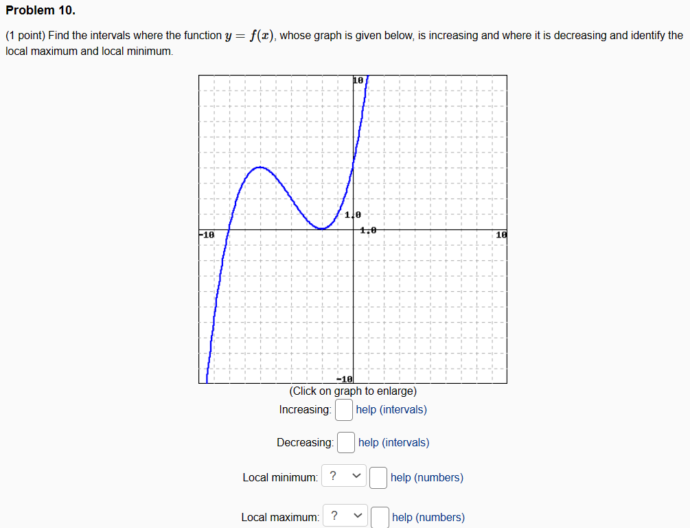 Solved Problem 10. (1 point) Find the intervals where the | Chegg.com
