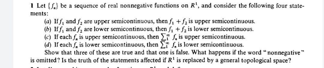 Solved 1 Let {m} be a sequence of real nonnegative functions | Chegg.com