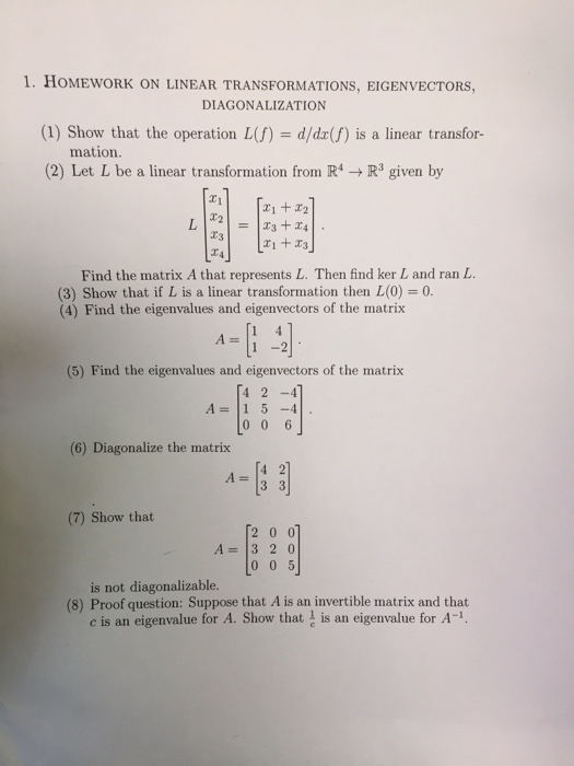 Solved Show that the operation L(f) = d/dx(f) is a linear | Chegg.com