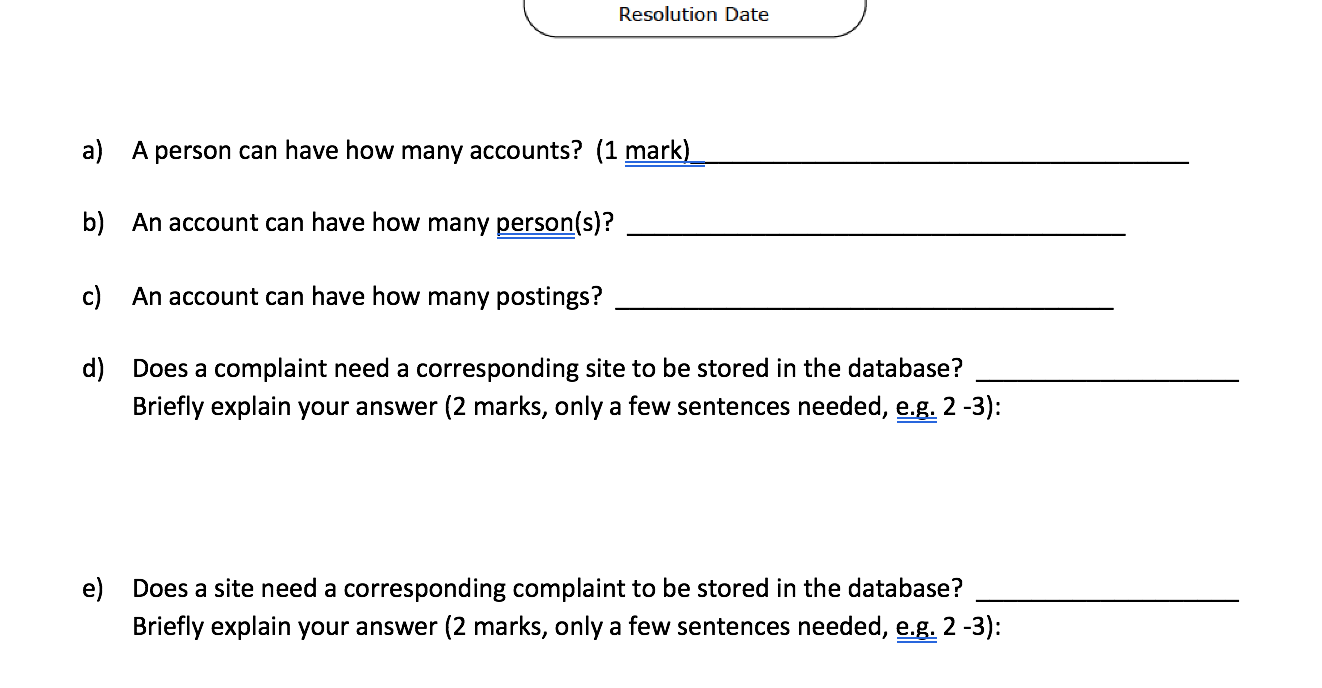 (e.g., exactly 1 , zero-or-one, zero-or-many, | Chegg.com