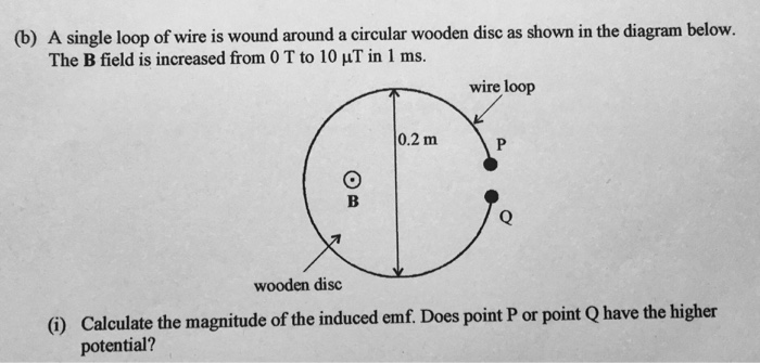 Solved (b) A single loop of wire is wound around a circular | Chegg.com