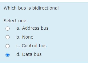 Solved Which bus is bidirectionalSelect one:a. ﻿Address | Chegg.com