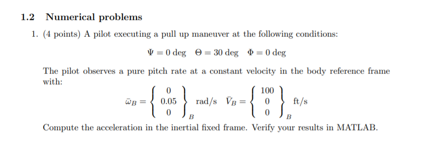 Solved 1.2 Numerical problems 1. (4 points) A pilot | Chegg.com