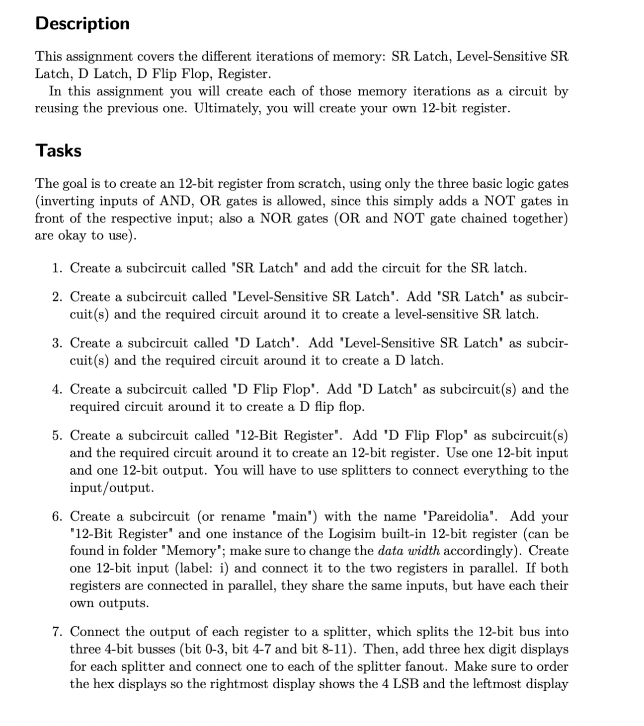 Solved Description This assignment covers the different | Chegg.com