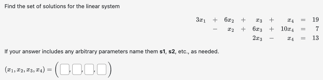 Solved Find the set of solutions for the linear | Chegg.com