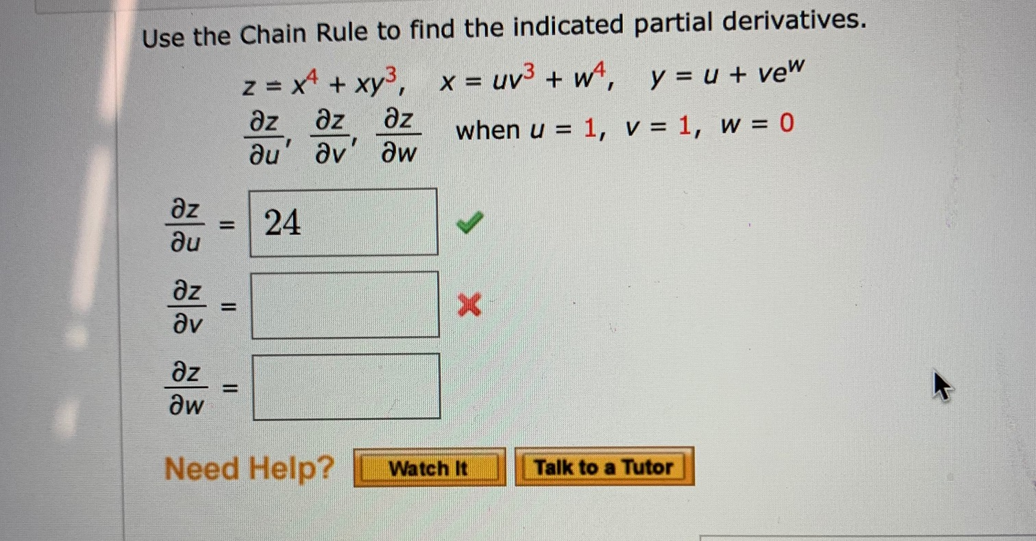 Solved Use the Chain Rule to find the indicated partial | Chegg.com