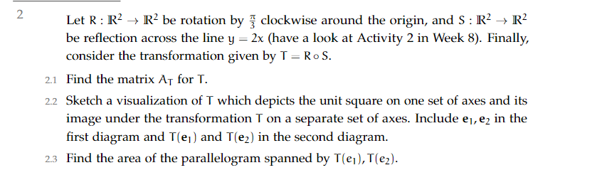 Solved Let R: R2 R2 be rotation by clockwise around the | Chegg.com