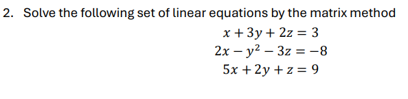 Solved Solve the following set of linear equations by the | Chegg.com