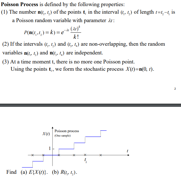Solved Poisson Process is defined by the following | Chegg.com