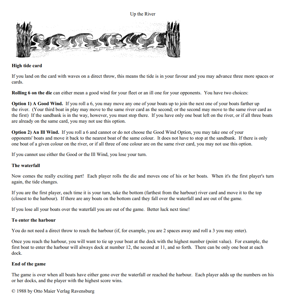 Solved Up the River - Race to the Harbour Ravensburger games | Chegg.com