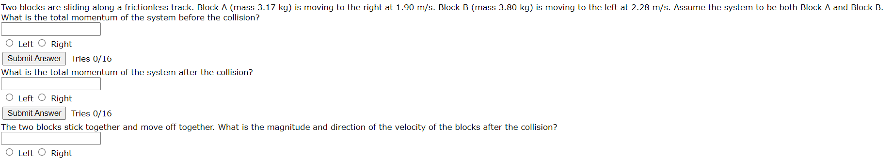 Solved Two blocks are sliding along a frictionless track. | Chegg.com