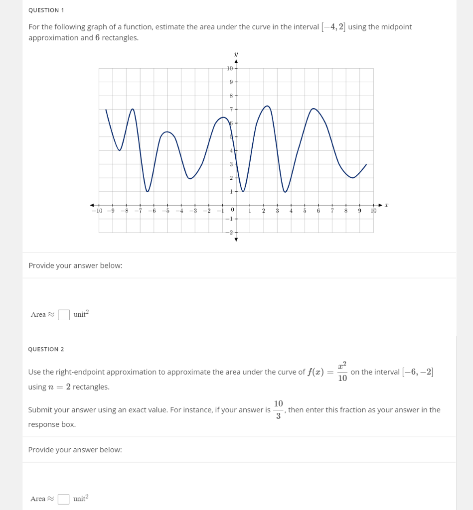 Solved QUESTION 1 For the following graph of a function, | Chegg.com