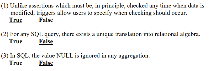 Solved (1) Unlike assertions which must be, in principle, | Chegg.com