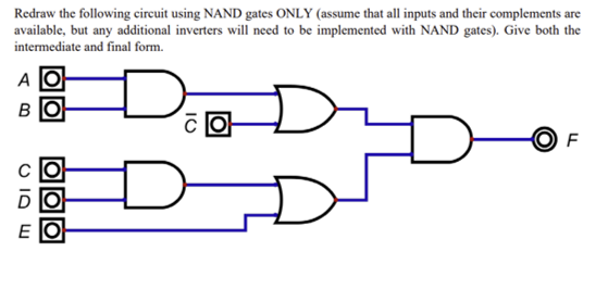 Solved Redraw the following circuit using NAND gates ONLY | Chegg.com
