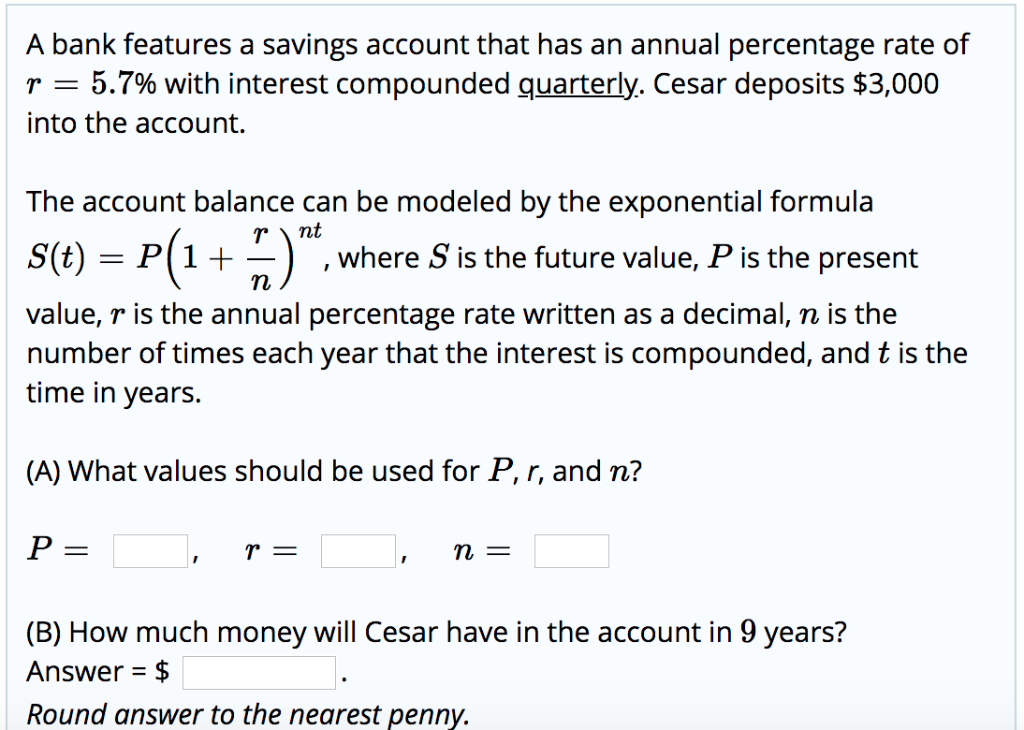 Solved A bank features a savings account that has an annual | Chegg.com