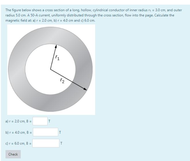 Solved The figure below shows a cross section of a long, | Chegg.com
