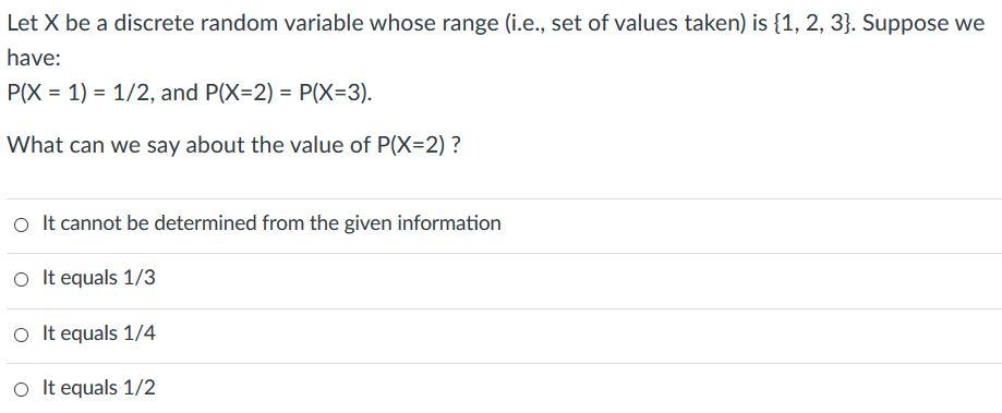 Solved Let X be a discrete random variable whose range | Chegg.com