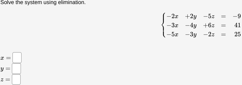 Solved Solve the system using elimination. | Chegg.com