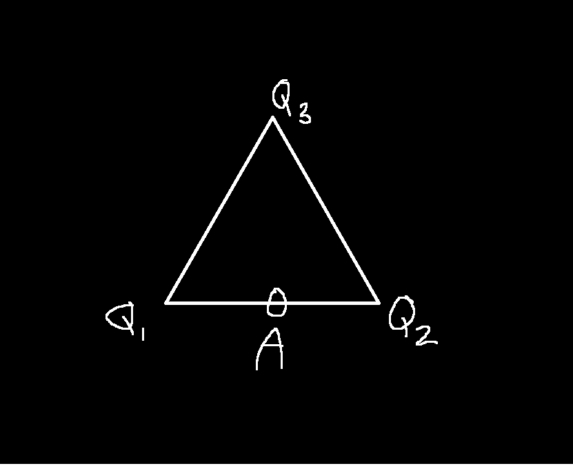 Three point like charges are placed at the corners of | Chegg.com