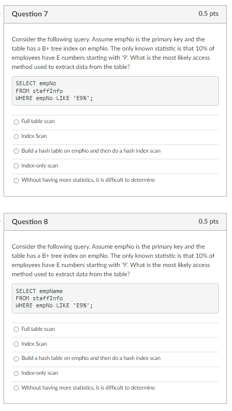 Solved Consider the following query. Assume empNo is the | Chegg.com