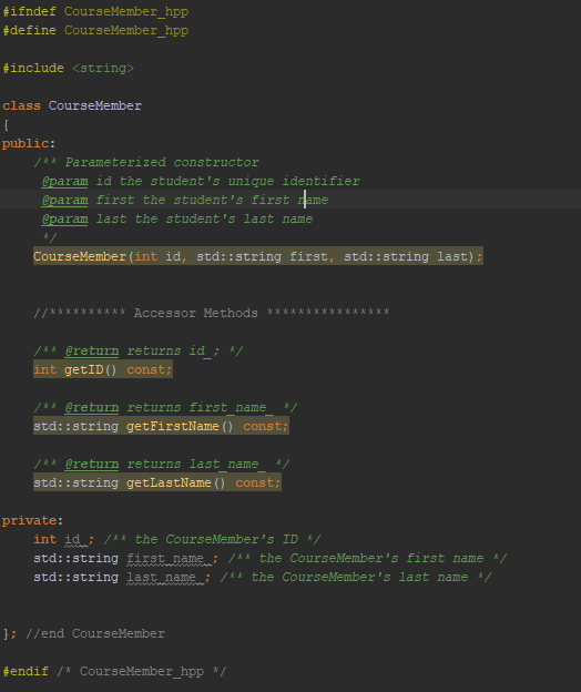 Solved My main() file does not call to the class created in | Chegg.com